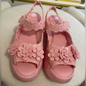 Viktor & Rolf | Shoes | Melissa Viktor And Rolf Pink Blossom Wedges ...